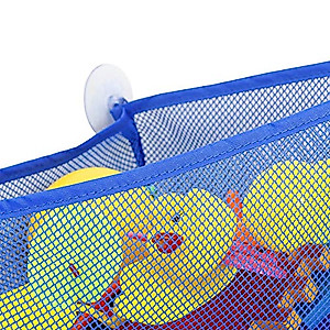 Zcargel Bath Toy Organizer, Kids Bath Toy Storage Net and Corner Shower Caddy Bag with 3 Strong Suction Cups The Bathroom Storage Ideas for Baby Boys and Girls