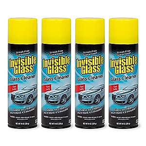 Invisible Glass 91164-4PK 19-Ounce Premium Glass Cleaner for Auto and Home is Ammonia Free and Leaves a Streak-Free Shine with Deep Cleaning Foaming Action Safe for Tinted Windows, Pack of 4, black