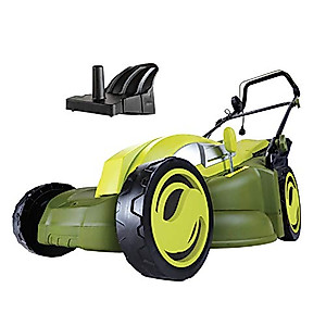 Sun Joe MJ403E 17-Inch 13-Amp Electric Lawn Mower/Mulcher, 7-Position Adjustment, 12-Gallon Detachable Grass Collection Bag, Lightweight, Standard, Green