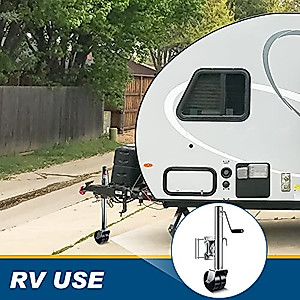 Swivel Trailer Jack with 6 Inch Dual Wheels 2000 Lbs Capacity 12" Lift Heavy Duty Boat Trailer Jack Swing Back Anti Rust Double Wheels Trailer Tongue Jack for RV Camper Utility Accessories