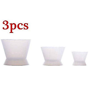 3piece Flexible Dental Lab Silicone Mixing Cup Acrylic NonStick Bowl Dappen Dish