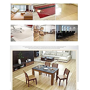 Clear PVC Desk Chair Mat 1.5mm Transparent PVC Large Office Chair Mat for Hardwood Floor, Non-slip Entrance Door Mats, Can Be Cut,Waterproof Non-slip Mat,85/105/125/145/165cm wide,100-600cm for Office