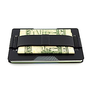 Radix One Black Steel - RFID Blocking Minimalist Front Pocket Ultra Thin Strong Wallet Money Clip Card Holder