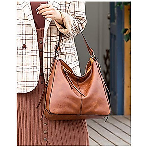 Cicilin Women's Handbags Hobo Shoulder Bags Large Designer Ladies PU Leather Purse and Bag black