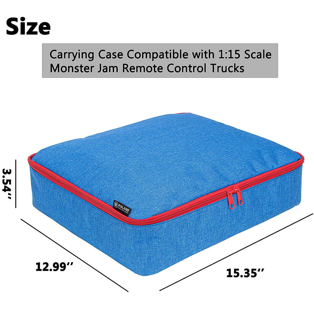 KISLANE Toy Cars Storage Compatible with Monster Jam Remote Control Truck, Carrying Case Fits for 1:24 Scale Monster Jam Truck for Kids, Bag Only (Blue)