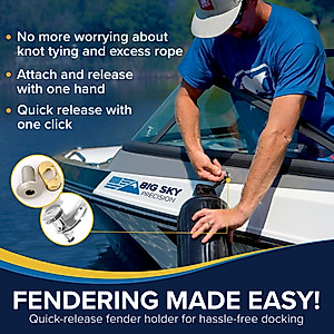 PHENDER PRO - 1/2'' Quick-Release Fender Set with Ergonomic Design | 316 Stainless Steel for Ultimate Corrosion Resistance (1 Receiver, 1 Pin)