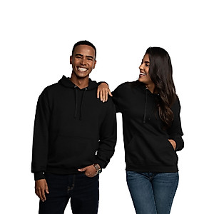 Fruit of the Loom Eversoft Fleece Hoodies, Moisture Wicking & Breathable, Hooded Sweatshirt, Black Pullover, Medium