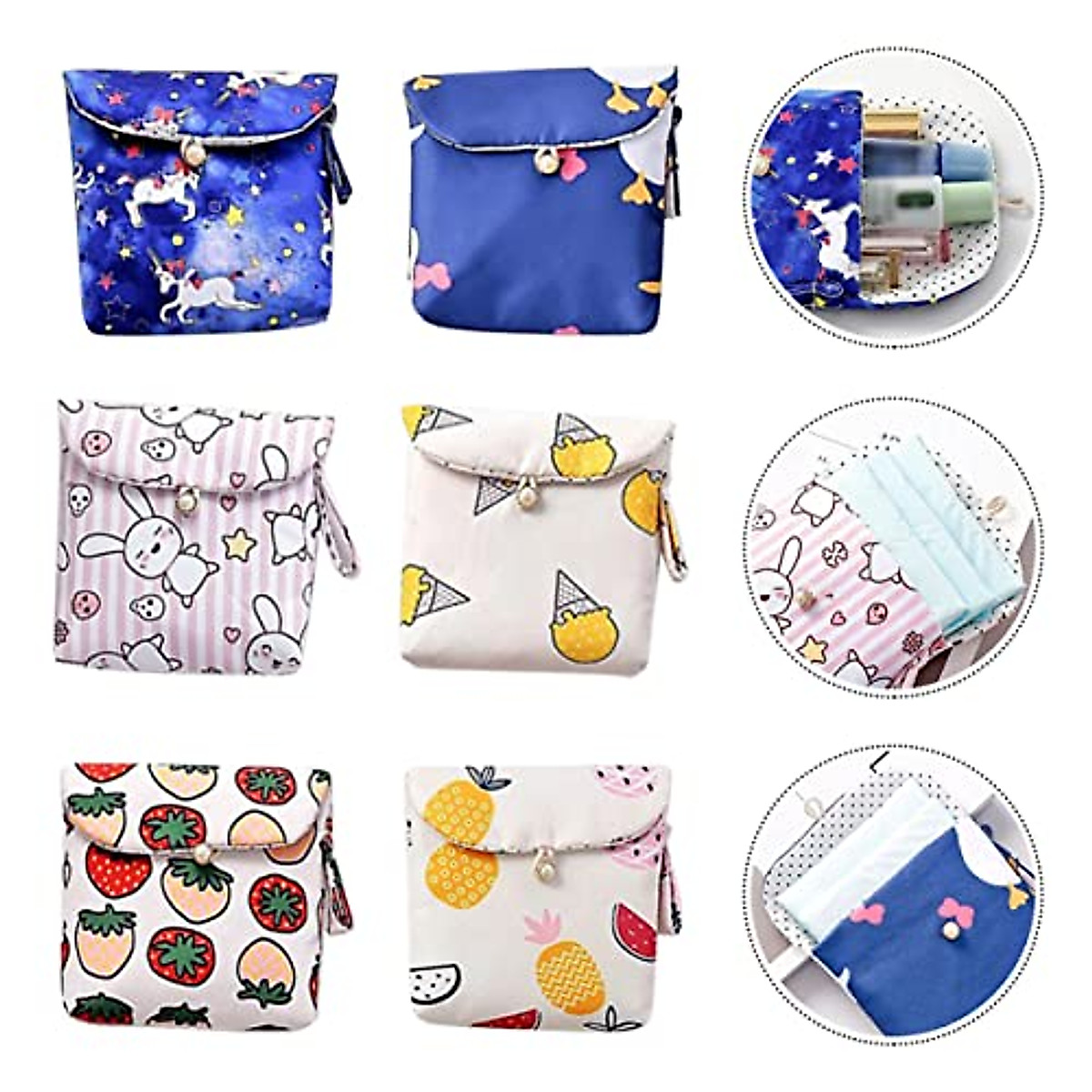 Cabilock 18 pcs Mini Lipstick Bags Head Change Fashionable Card Travel for Cotton Outdoor Pad Wallets Practical S Container Towel Portable Bag Napkins Menstrual Fabric Women Money