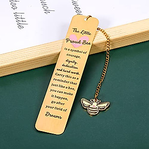 Funny Bee Bookmarks Gift for Teacher Women Men Boss Inspirational Charms Accessories for Best Friend Colleagues Employee Christmas Stocking Stuffers Appreciation Graduation Valentines for Mom Daughter
