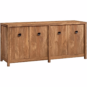 Sauder Cannery Bridge Office Credenza with Doors in Sindoori Mango, Sindoori Mango Finish
