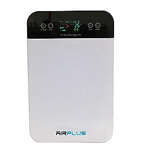 Bluonics Air Plus Room 5-in-1 Air Purifier, True HEPA Filter with UV Light, Filters Pollen, Wildfire Smoke, Dust, Odors Mold, and, for Home and Office, Smart Display to Monitor Air Quality