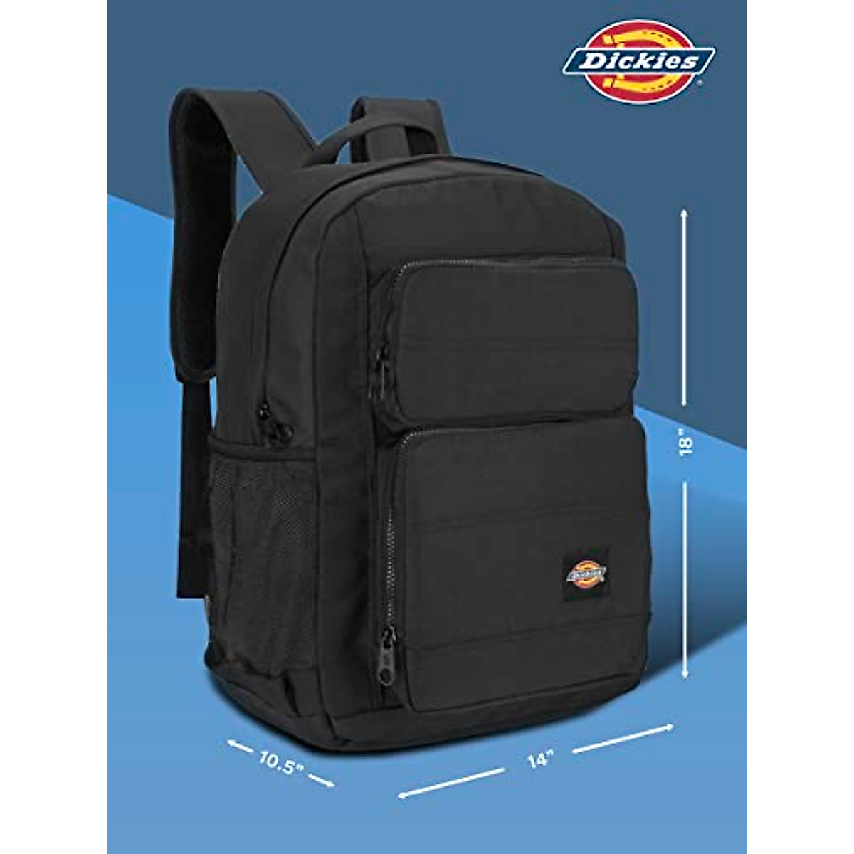 Dickies Tradesman Backpack Extra Large Capacity Logo Water Resistant Casual Daypack for Travel Fits 15.6 Inch Notebook (Black)