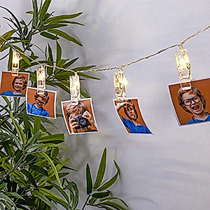 Sterno Home GL42589 LED Battery-Operated Clip String Lights, 10.5 Feet, Warm White Cord