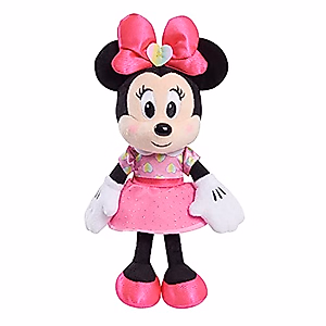 Disney Junior Minnie Mouse 8-Inch Small Hearts Minnie Mouse Beanbag Plush, Minnie Mouse In Pink Heart Dress, Stuffed Animal