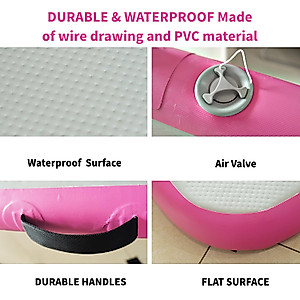 A&BBOARD Inflatable Air Gymnastics Mat 6.6ft/10ft/13ft/16ft Training mat 4 inches Thick tumbling mat wih Electric Air Pump for Home/Gym/Outdoor