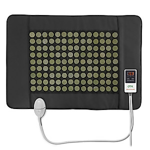 UTK 31 by 21 Inches Jade Stone Far Infrared Heating Pad for Back, Abdomen, and Leg Pain Relief with Smart Remote Controller and Carry Bag