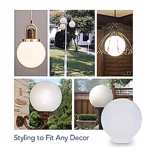 Beam Lighting 6-inch White Acrylic Replacement Globe - Cover for Ceiling, Wall Fixtures, Lamp Posts, or Streetlights