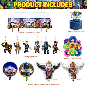 Birthday Party Supplies, Party Decorations Include Happy Birthday Banner, Backdrop, Tableware Set, Tablecloth, Cake Toppers, Cupcake Toppers, Latex Balloons, Hanging Swirls