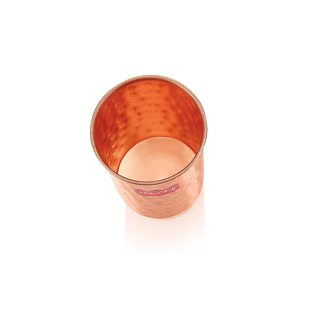 HAZEL Hammered Finish Copper Glasses Amrapali Tumbler Set of 5, 300 ML