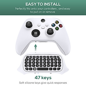 Controller Keyboard for Xbox Series X/S, Wireless 2.4G Ergonomic USB Gamepad Keypad QWERTY Chatpad with Audio and Headset Jack for Game Live Chat Compatiable with Xbox Series S/Series X/One/One S