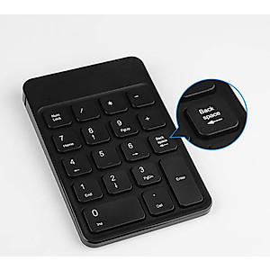 CHAYA Wireless Numeric Keypad-Mini 18 Keys Portable Slim Number Pad Computer Accessories Compatible with IP,Android,MAC,Windows for Laptop and Tablet(Black)