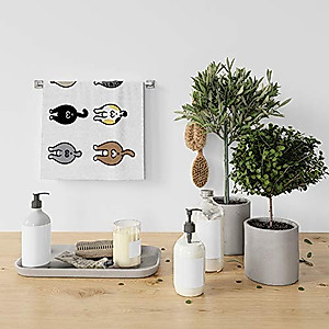 Kuizee Microfiber Hand Towel Face Towels ﻿Cartoon Cat Butt Quick-Dry Absorbent Ultra Soft Bathroom Kitchen 30X15 Inch