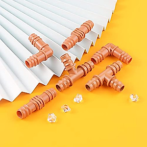 18PCS Irrigation Fittings Kit for 1/2" Tubing (0.520-0.600" ID) Drip Line Connectors - 6 Tees 6 Couplings 6 Elbows, Drip Irrigation Fitting Set Drip or Sprinkler Systems