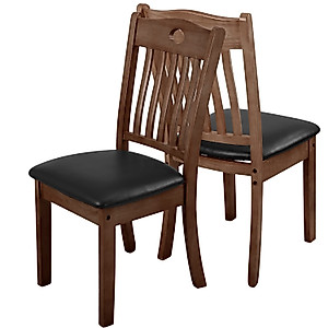 YISUN Chair Seat Covers Set of 6, Pu Leather Waterproof Dining Room Chair Covers, Stretch Chair Cover for Dining Room Chair Protector Slipcover for Kitchen, Hotel (Pu Black, 6)