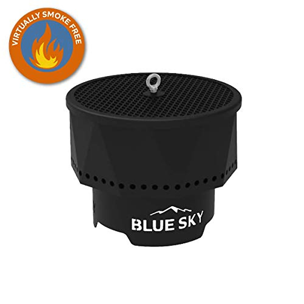 Blue Sky Outdoor Living Ridge Portable Fire Pit, Smokeless Fire Pit with Spark Screen, Lift, and Carrying Bag, Black