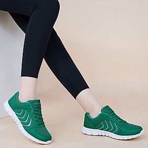 DUOYANGJIASHA Sneakers for Women Running Shoes: Slip On Casual Walking Shoes Non Slip Comfortable Fashion Tennis Shoes Mesh Lightweight Sneaker for Work Green