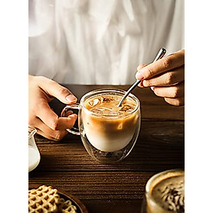 Sweese Espresso Cups, Double Wall Insulated Glass Coffee Mugs, 5 Ounce, Set of 2, Perfect for Espresso Shot, Tea and Juice