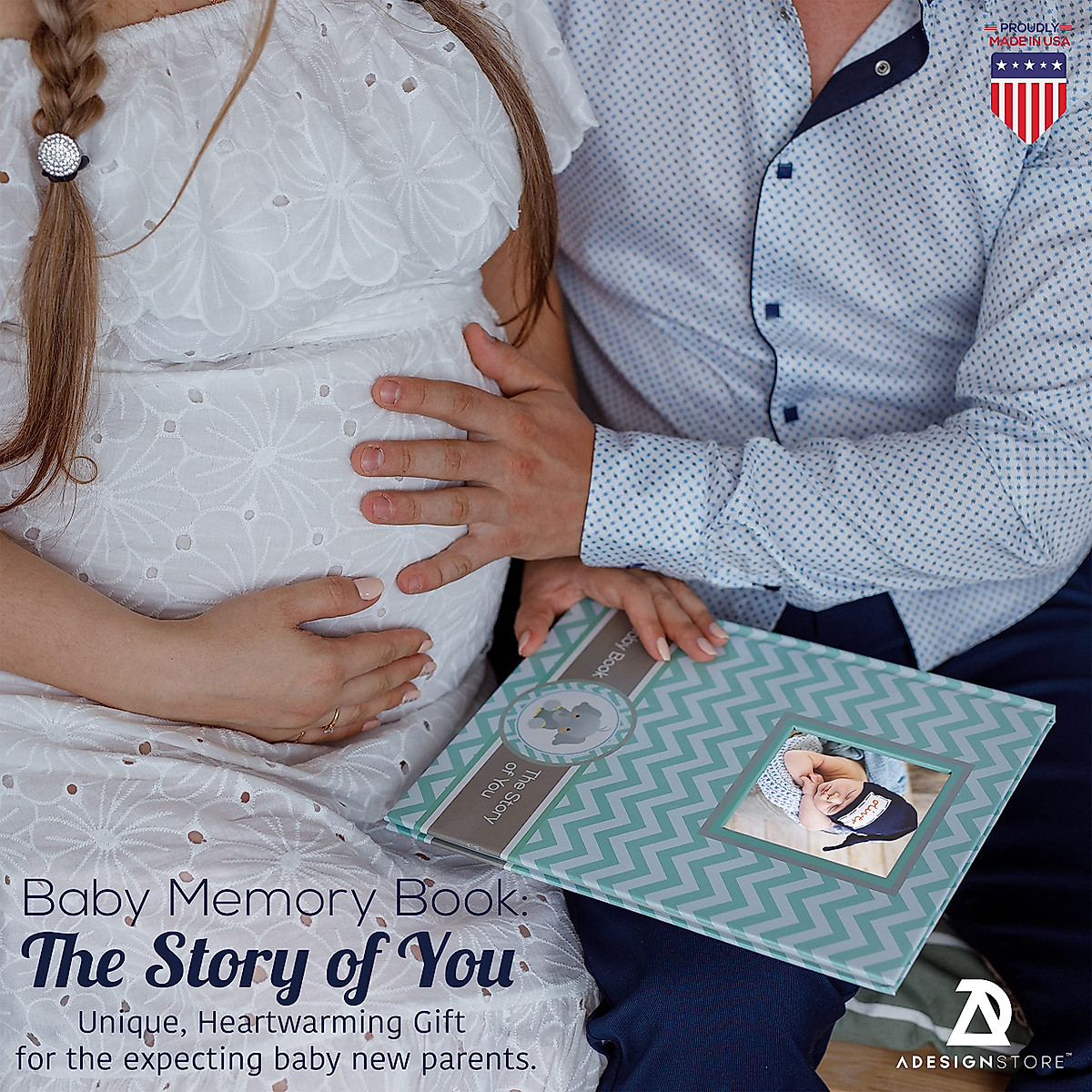 Baby Memory Book - Newborn Journal - Baby First Year Book Album - Baby Shower Book Gift - Baby Keepsake Milestone Memory Journal - First Year Newborn Baby Boy Girl Book