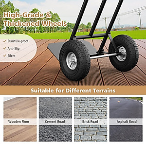 Nightcore Hand Truck 660 LBS Capacity, Heavy-Duty Dolly Cart w/P-Handle, All-Terrain Double Bearing Rubber Wheels, Foldable & Space-Saving Hand Cart for Home, Warehouse, Garage, Backyard (Black)