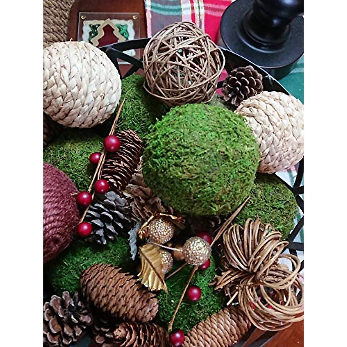 Farmoo Moss Balls Preserved All Natural, 3.5"-Set of 6 (Natural Green)