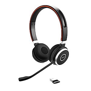 Jabra Evolve 65 MS Wireless Headset, Stereo – Includes Link 370 USB Adapter – Bluetooth Headset with Industry-Leading Wireless Performance, Advanced Noise-Cancelling Microphone, All Day Battery