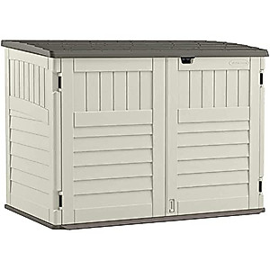 Suncast The Stow-Away 6 ft. x 4 ft. Plastic Horizontal Storage Shed with Floor Kit Beige