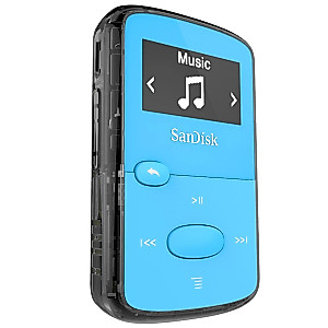SanDisk 8GB Clip Jam MP3 Player, Blue - microSD Card Slot and FM Radio - SDMX26-008G-G46B