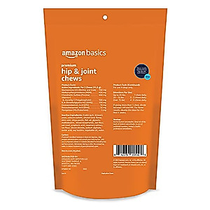 Amazon Basics Premium Dog Hip & Joint Supplement Chews with EPA and DHA, Chicken Liver Flavor, 60 Count (Previously Solimo)
