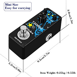 Vivlex LEF-327 Vibe Vibrato Tremolo Trill Pedal Classic Optical Mini Analog Trelicopter Guitar Effects Stompbox for Electric Guitar True Bypass Footswitch