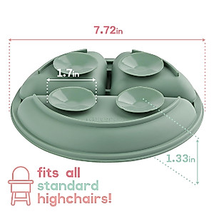 ChériKid Suction Plates for Baby, Toddlers - FEATURES SUPER STRONG QUADRUPLE SUCTION - 100% Food Grade Silicone Toddler Plates with Suction - Unbreakable Divided Kids Baby Plates - Suction Plate