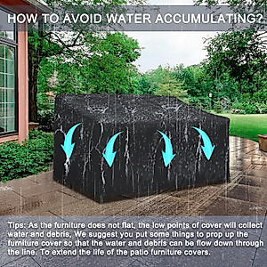 ABCCANOPY Sofa Cover Heavy Duty Sofa Cover Universal Sofa Cover Outdoor Furniture Sets Waterproof and Dustproof Protective Cover for Large Furniture 76x33x33x25 Black