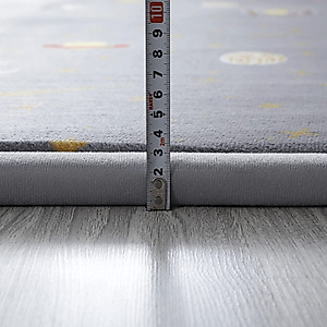 Loartee Coral Velvet Area Rug - 1&quot; Thick Memory Foam Baby Play Mat, Washable Toddler Carpet, Home Decor for Living Room, Nursery, Kids Bedroom, Astral Gray, 4&#039;3&quot;x6&#039;3&quot;