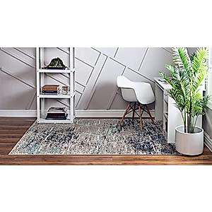 Unique Loom Trellis Frieze Collection Area Rug - Geometric (5' x 8', Blue Multi/ Ivory)