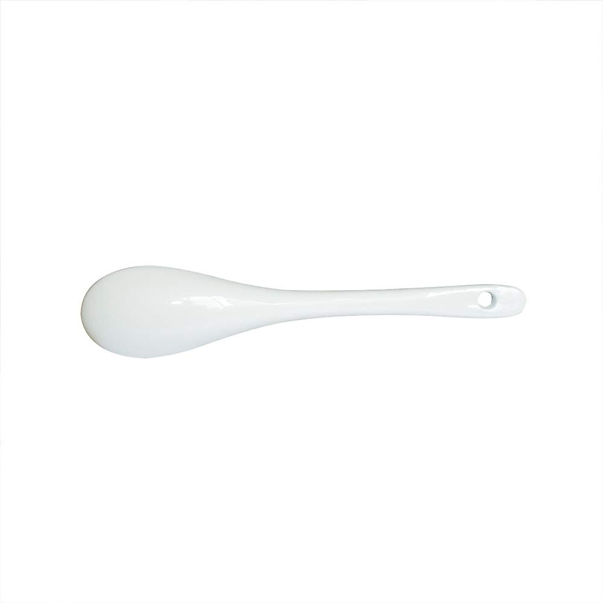 Xmomx 6 pcs Porcelain Egg Spoons Ceramic Spoons White 5 inch Coffee Dessert Yogurt Tea milky tea