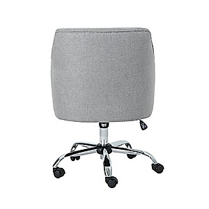 Morgan Mid Century Modern Fabric Home Office Chair with Chrome Base, Gray