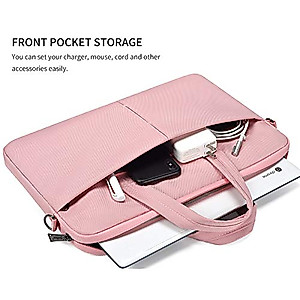 13.3 14 Inch Laptop Case Shoulder Bag Carrying Sleeve for MacBook Air 15.3 M2, HP Chromebook/EliteBook/Stream, Lenovo IdeaPad Flex 5,13.5 Inch Surface Laptop 5, ASUS Dell Acer Samsung Computer, Pink