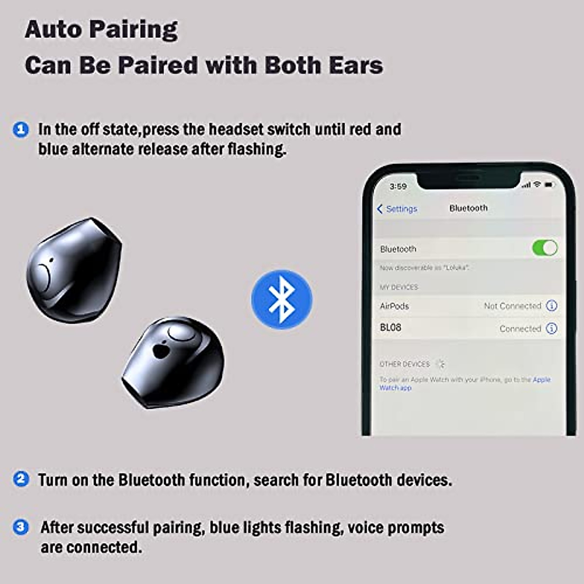 Invisible Smallest Mini Wireless Earbuds Mono Single Earphone Car Discreet Hidden Tiny Sleep Bluetooth Earpiece for Small Ears Work Cell Phones with Microphone in Ear Waterproof Sport Headphones