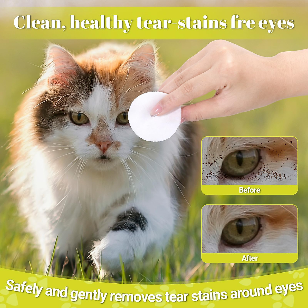 Treela 1200 Count Pet Eye Wipes for Dog, Cat, Horse and Rabbit Grooming, Dog Eye Wipes Soft Dog Tear Stain Remover Wipes for Gentle Eye Cleaning Care, No Irritate (Lavender)