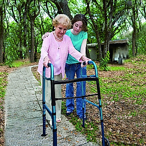 UNLICON- Mobility Heavy Duty Folding Walker for Seniors，Bariatric Walker with 5 Inches Wheels for Seniors Wide Walker Supports up to 300 lbs