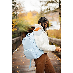 BREVITE The Backpack- Casual daypack backpacks for every function. Compact but spacious 18L aesthetic traveling backpack with laptop compartment. (Tan)